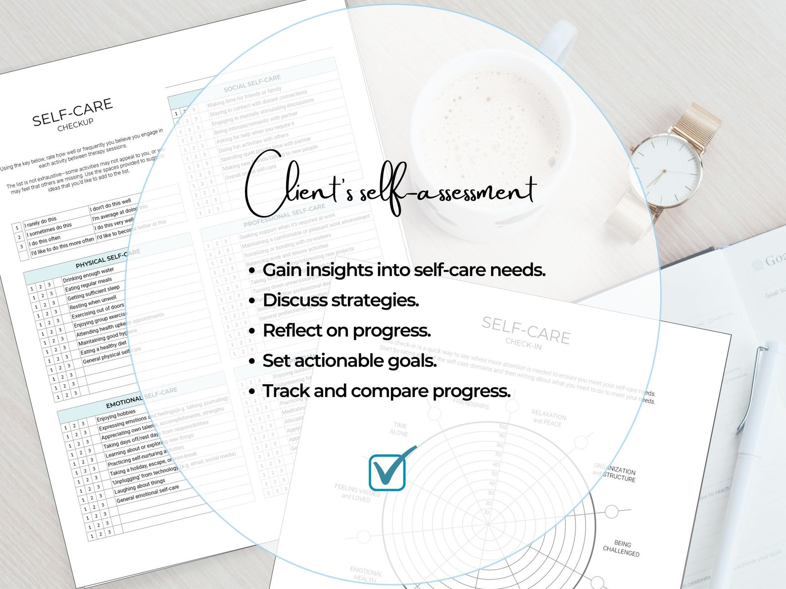 Self-care Checkup Template Editable, Self-care Check-in Printable ...