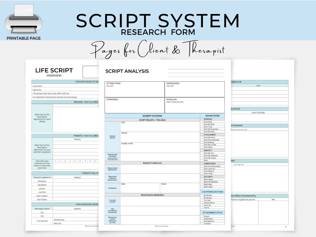 Life Script Overview, Script System, Script Analysis, Therapy Analysis ...