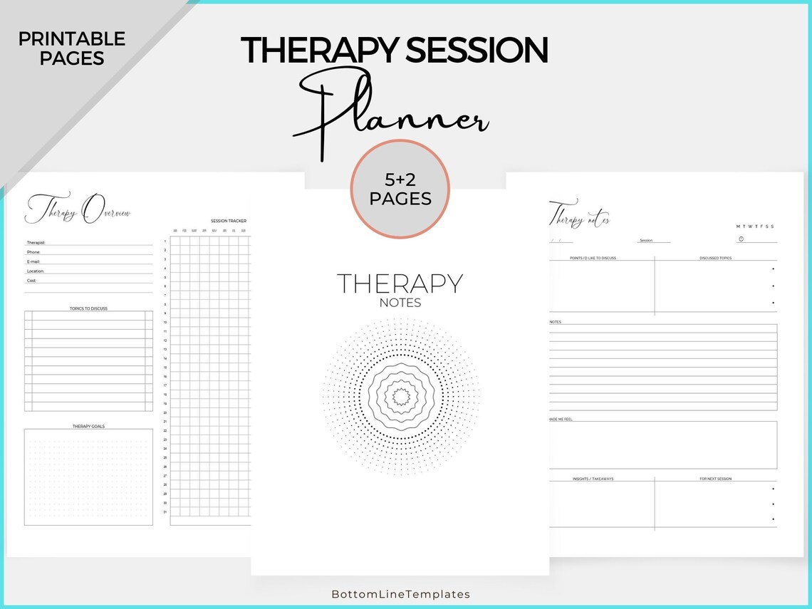 Therapy Session Planner Printable Post Therapy Notes Therapy - Etsy Canada