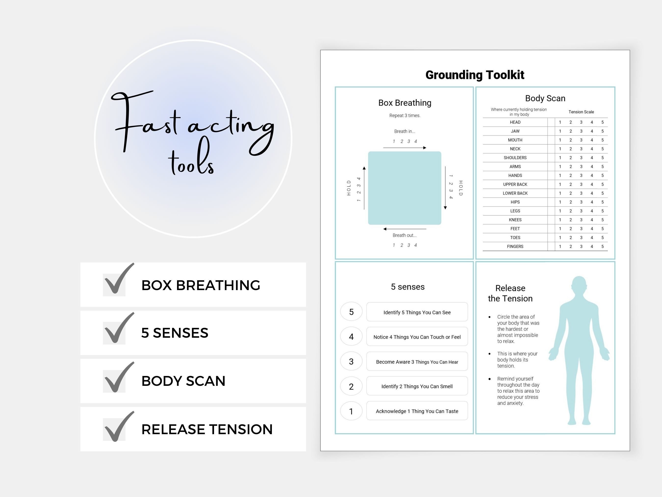 Grounding Toolkit, Crisis Coping Skills, Fast-acting Stress Relief ...