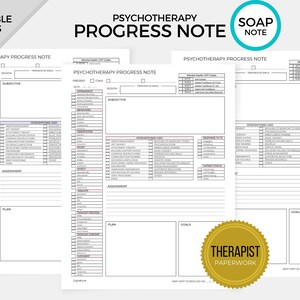 Soap Note Psychotherapy Progress Note Template Private - Etsy