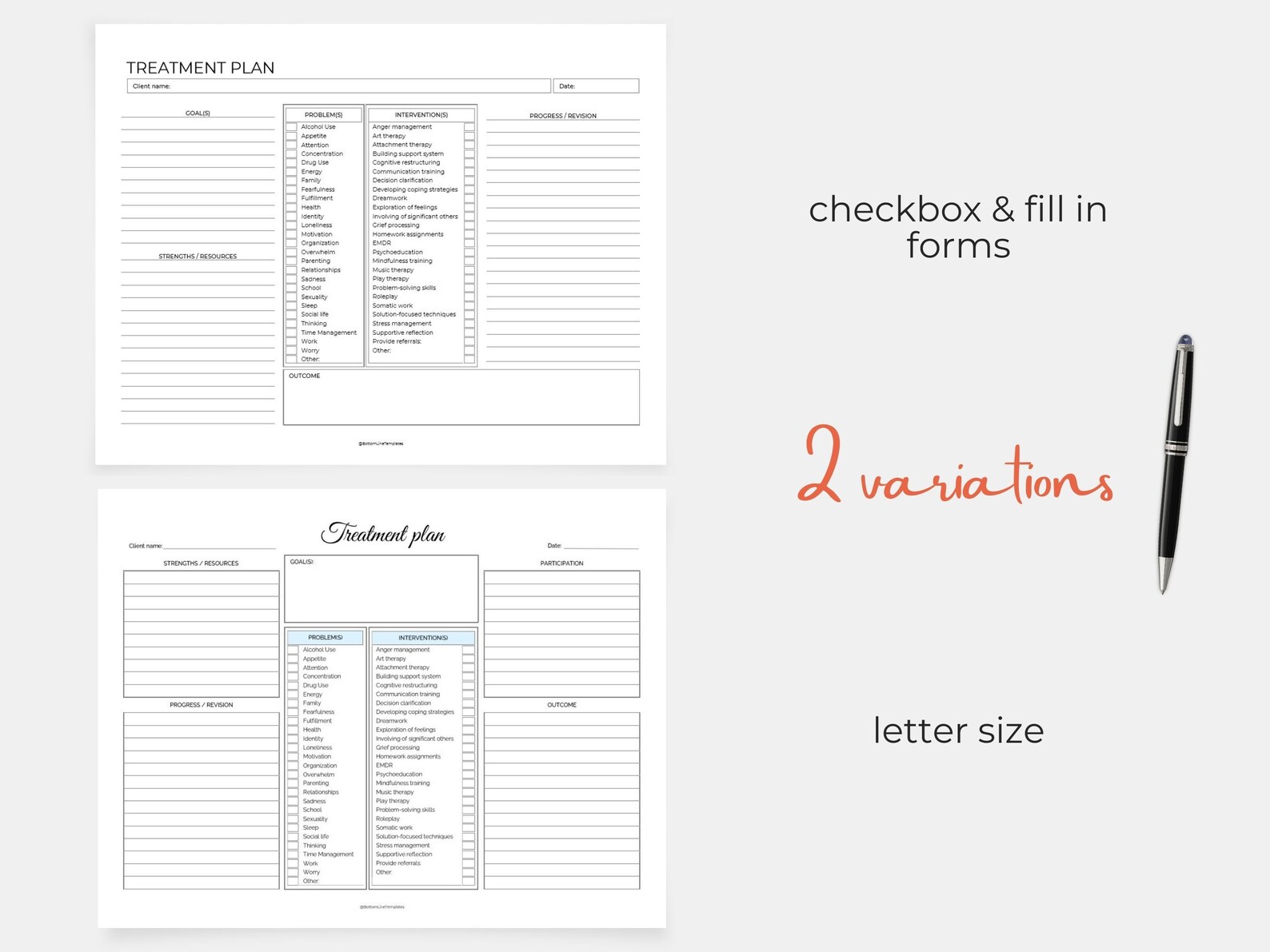 Psychotherapy Treatment Plan Printable Therapist Paperwork - Etsy