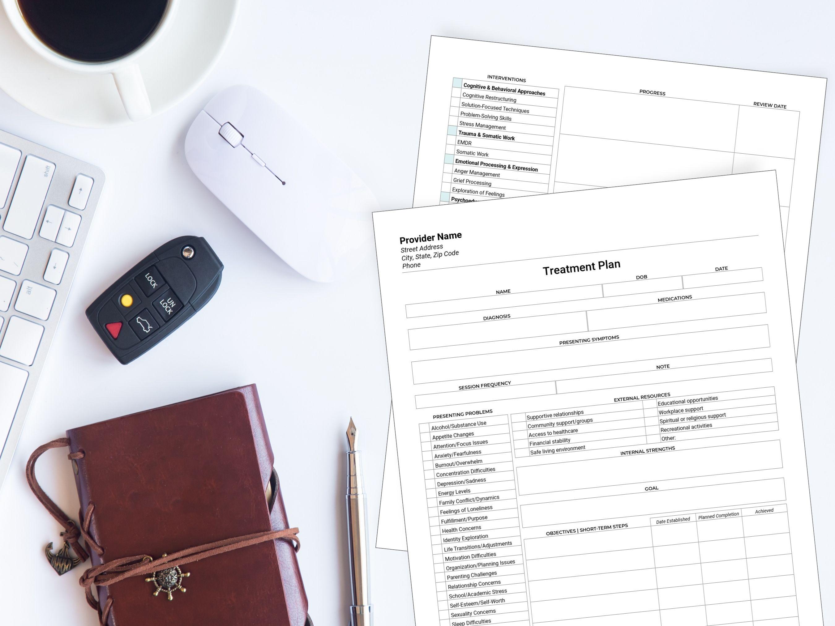 Therapy Treatment Plan Editable Word Template, Counseling Plan, Therapy ...