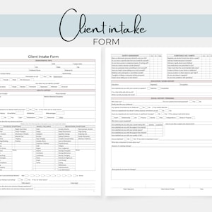 Psychotherapy Documentation Bundle, Client Intake Form, Interventions ...