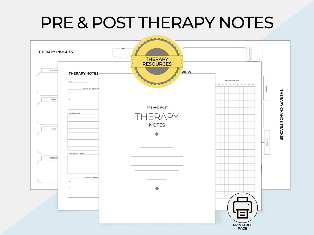 Pre and Post Therapy Notes, Therapy Session Planner Printable, Therapy ...