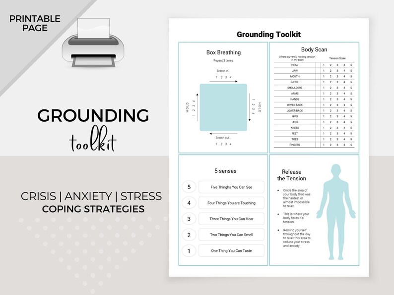 Grounding Toolkit Crisis Coping Skills Fast-acting Stress - Etsy