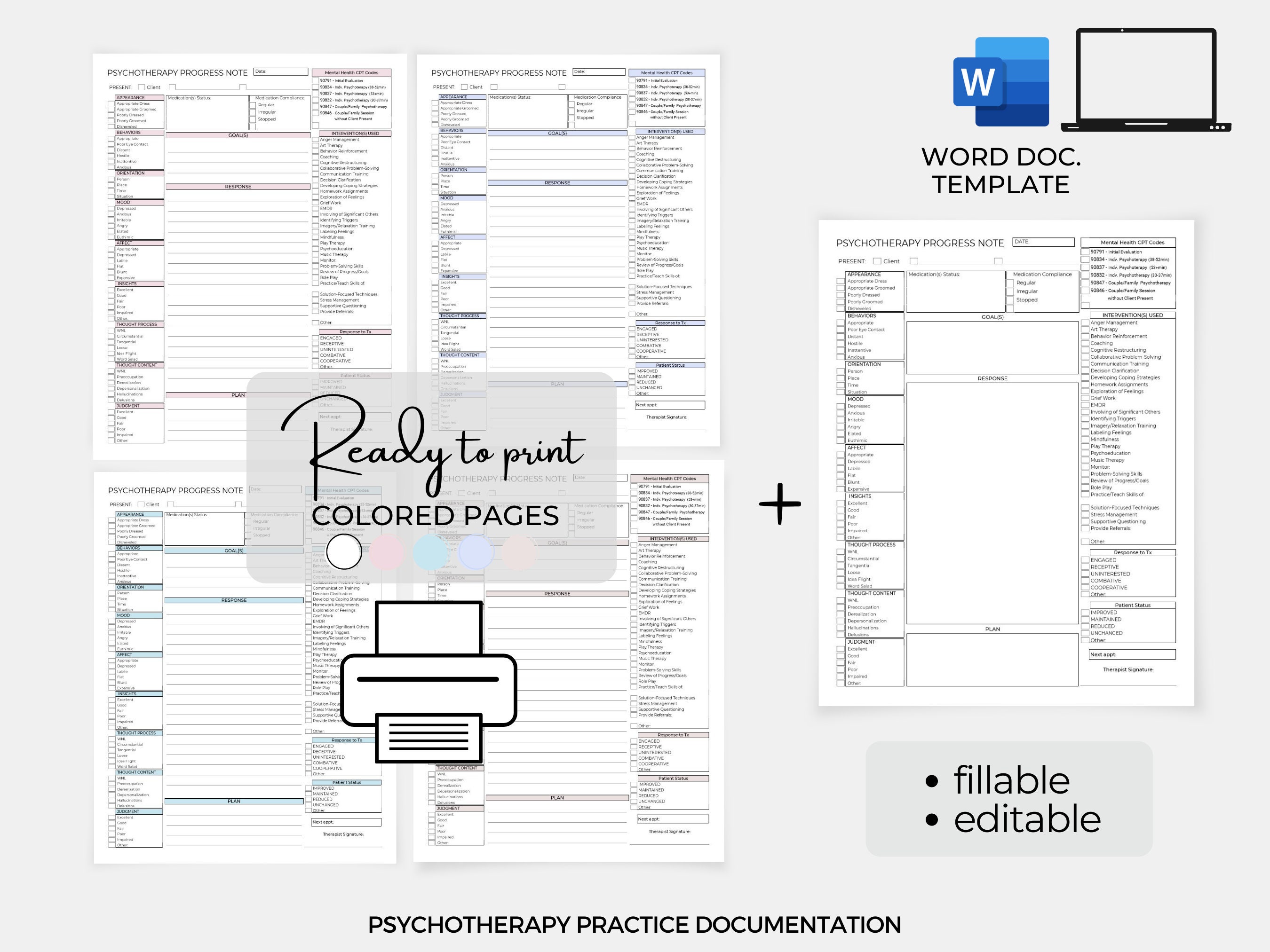 Psychotherapy Progress Note Template GIRP Note Therapy - Etsy