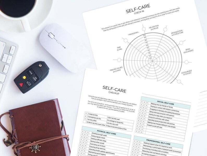 Self-care Checkup Template Editable Self-care Check-in - Etsy