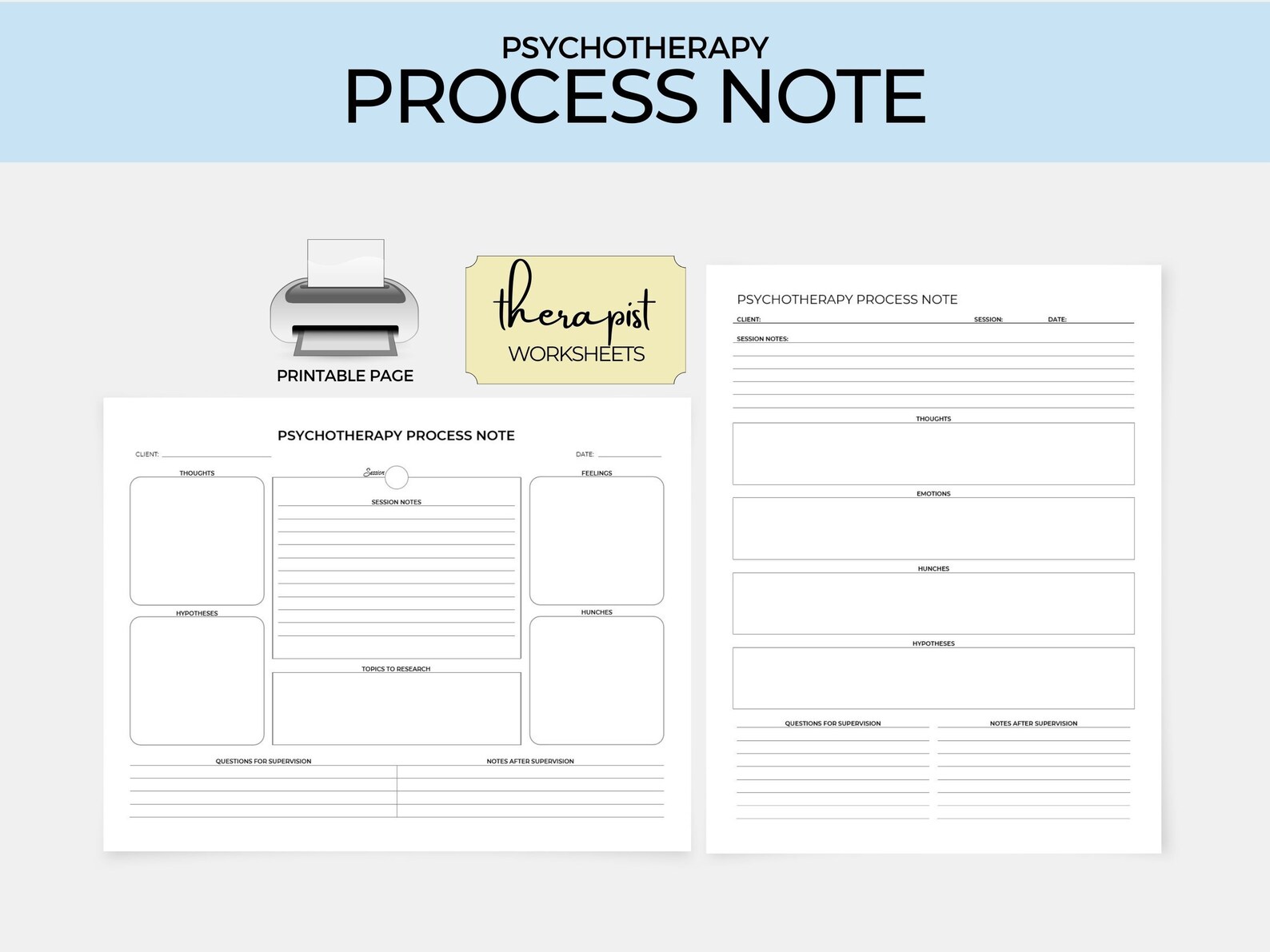Psychotherapy Process Note, Counseling Note, Therapy Tool, Therapist ...