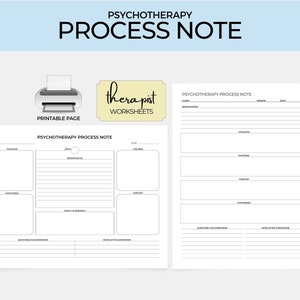 Psychotherapy Process Note, Counseling Note, Therapy Tool, Therapist ...