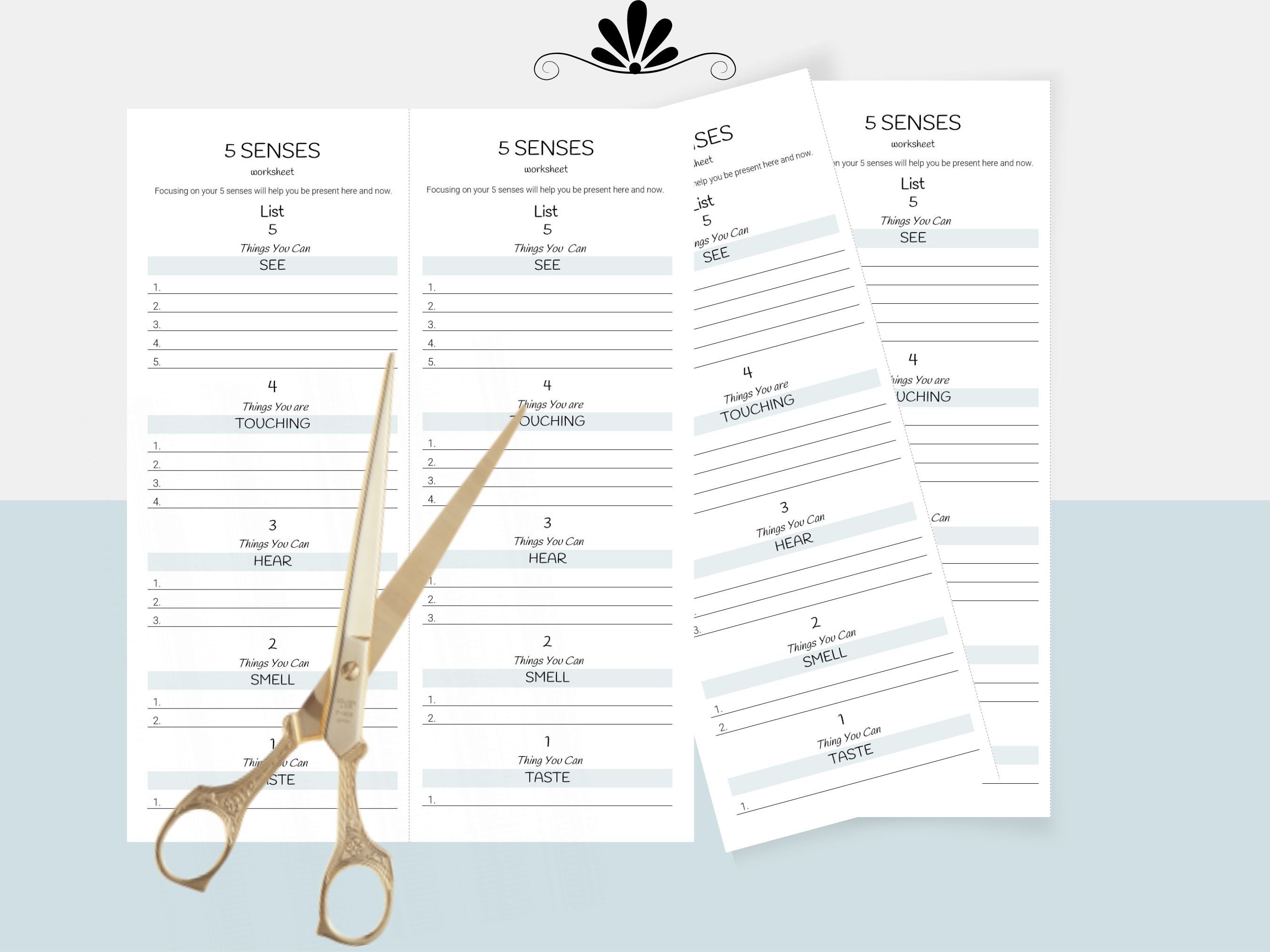 5 Senses Worksheet, Mindfulness Activity, Acceptance and Commitment ...