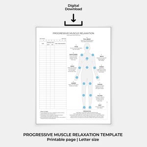Progressive Muscle Relaxation Template, Anxiety Management, PMR ...