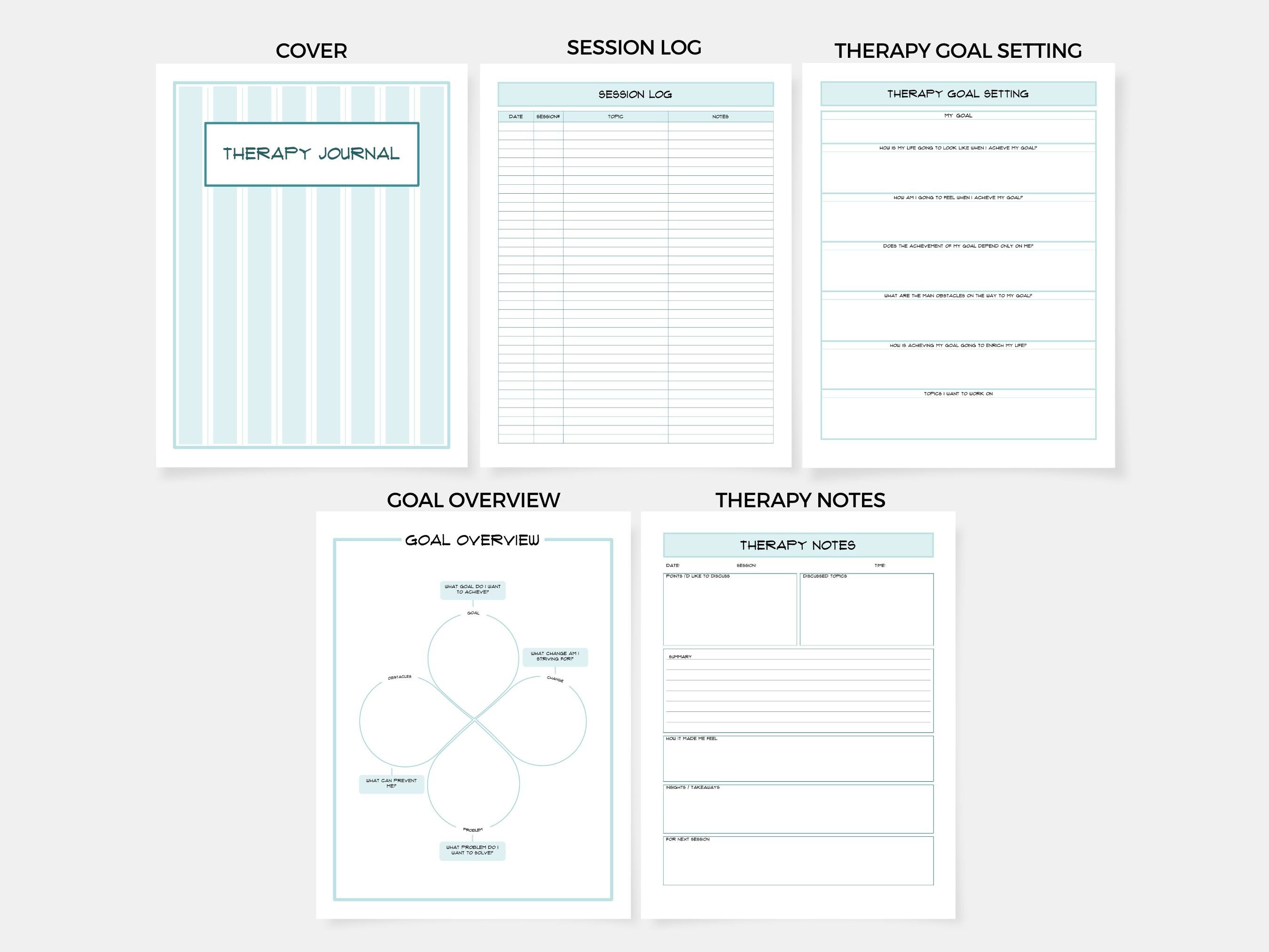 Therapy Journal Session Notes Self Development - Etsy