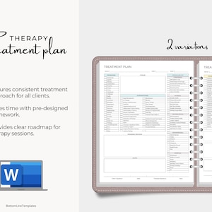 Psychotherapy Treatment Plan Editable Word Template, Counseling Plan ...
