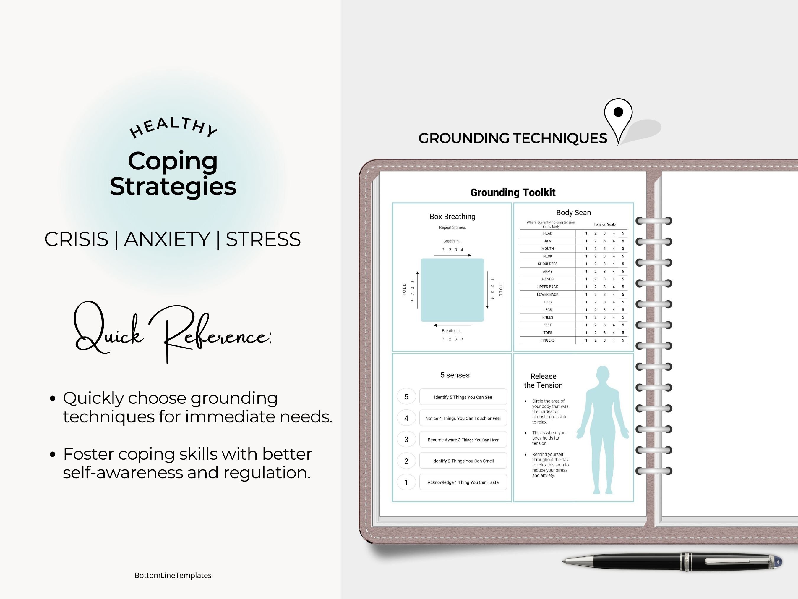 Grounding Toolkit, Crisis Coping Skills, Fast-acting Stress Relief ...