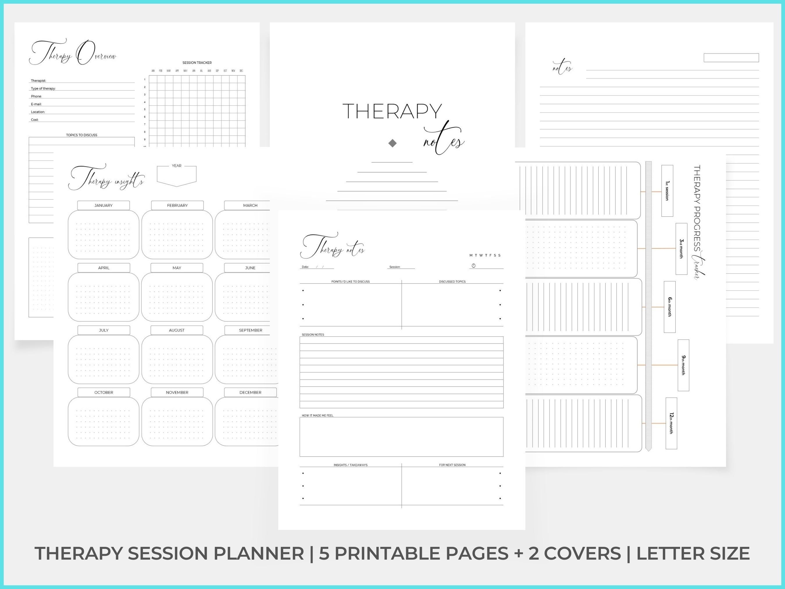 Therapy Session Planner Printable Post Therapy Notes Therapy - Etsy Canada