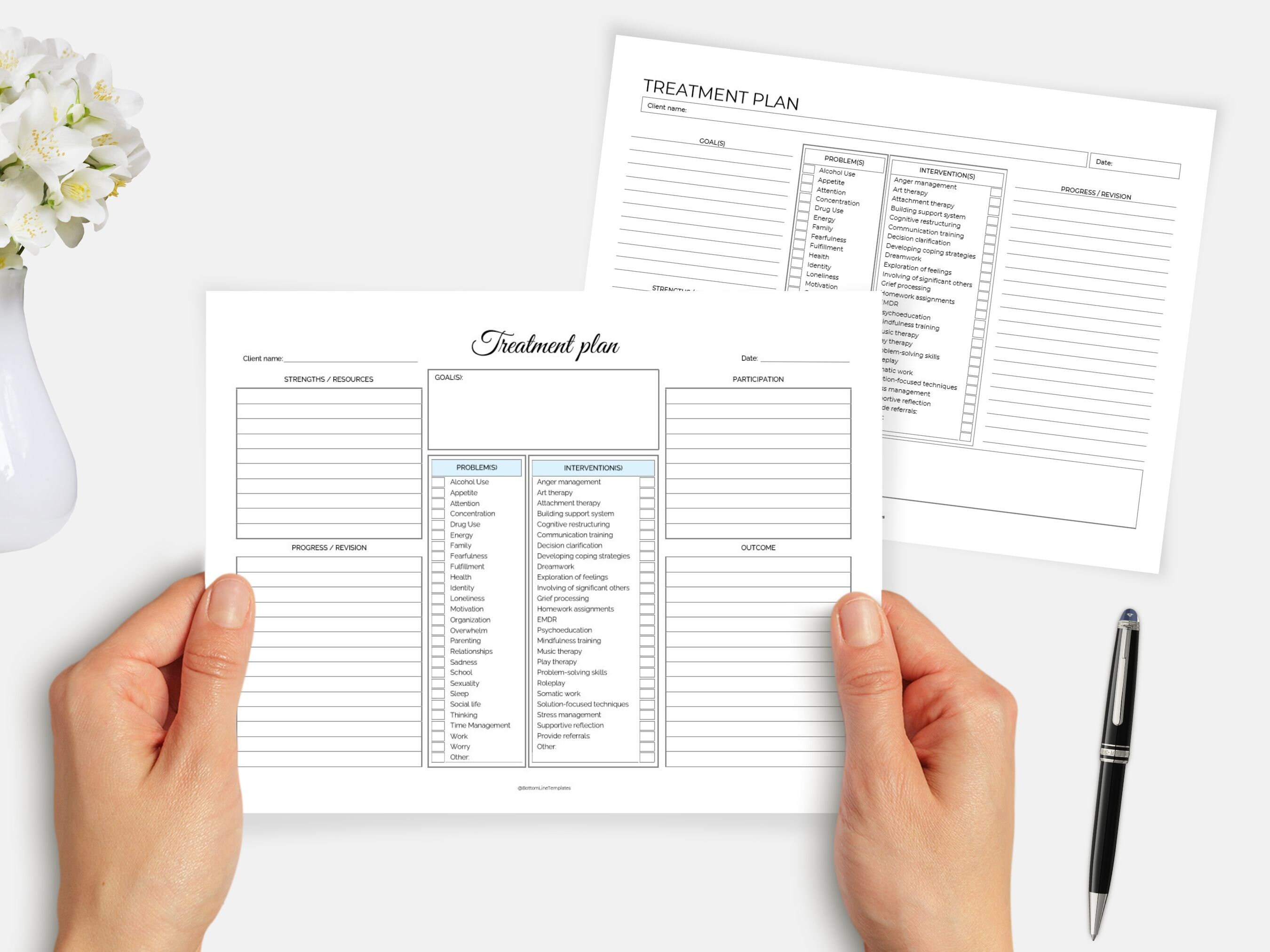 Psychotherapy Treatment Plan Printable, Therapist Paperwork, Counseling ...