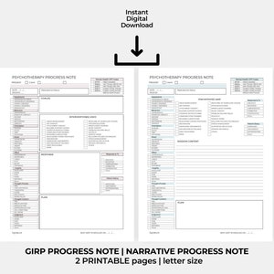 Psychotherapy Progress Note Template, Case Note Printable, Private ...
