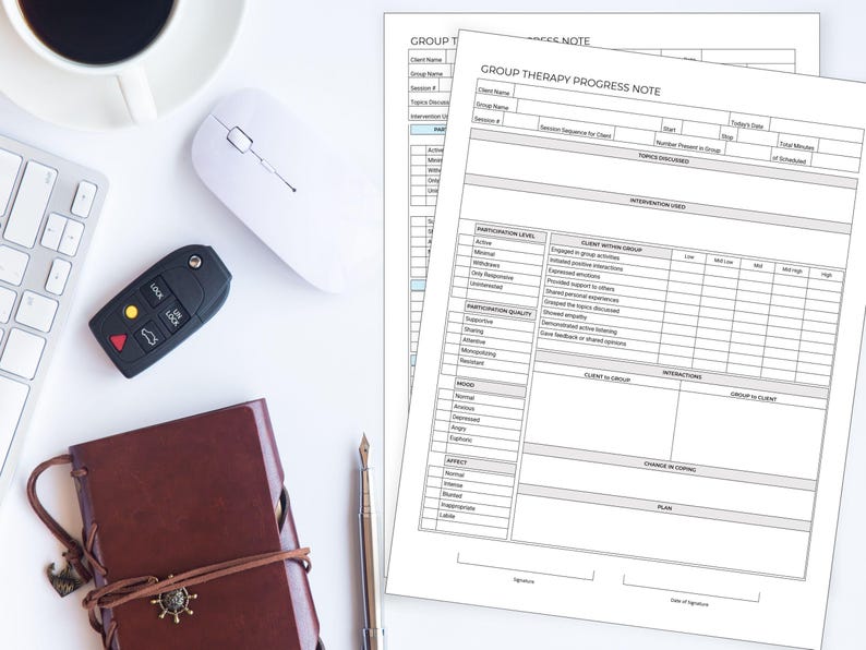 Group Therapy Progress Note, Therapy Session Documentation, Therapy ...