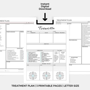 Therapy Treatment Plan, Psychotherapy, Private Practice Forms, Mental ...