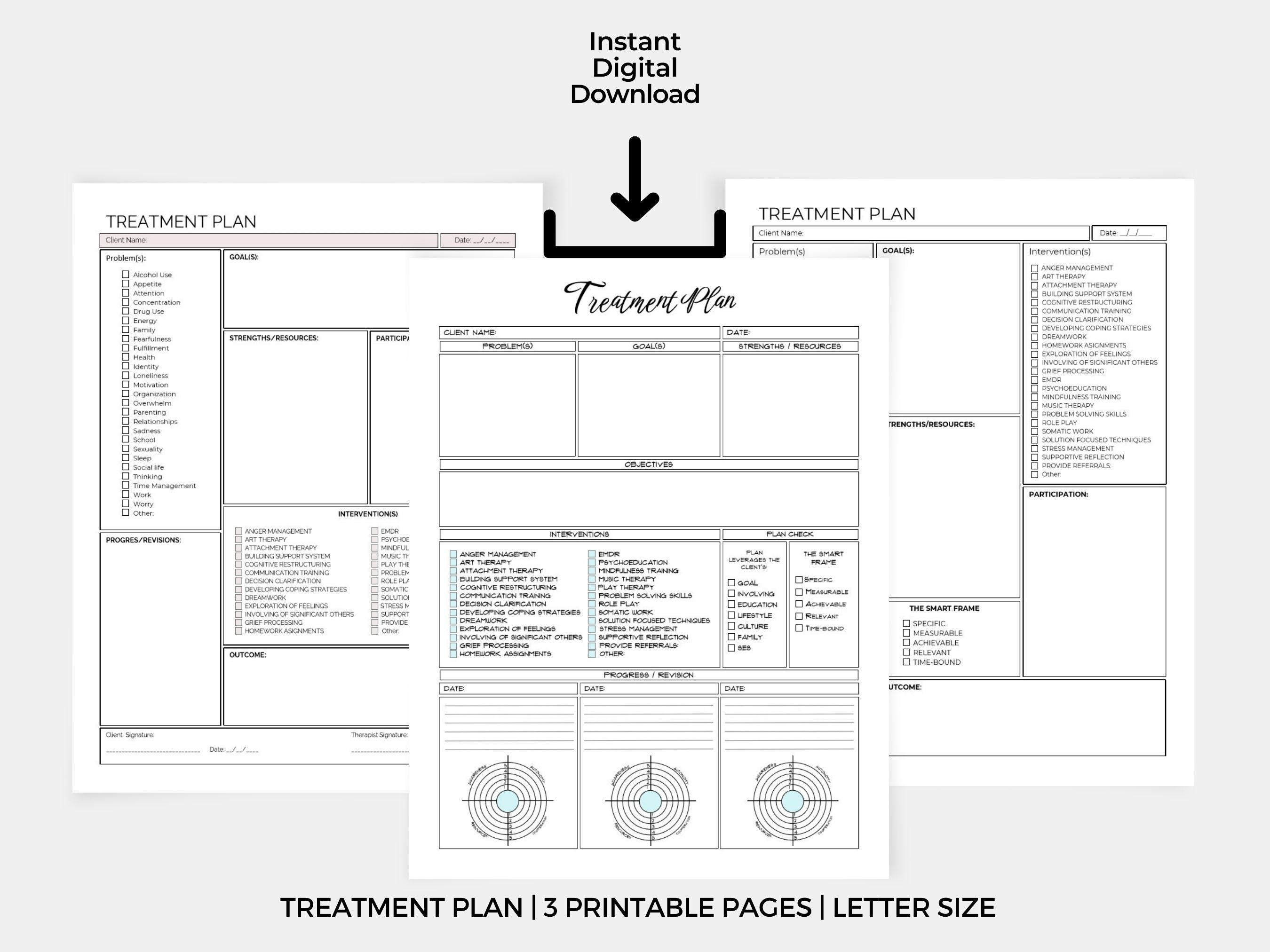 Therapy Treatment Plan, Psychotherapy, Private Practice Forms, Mental ...