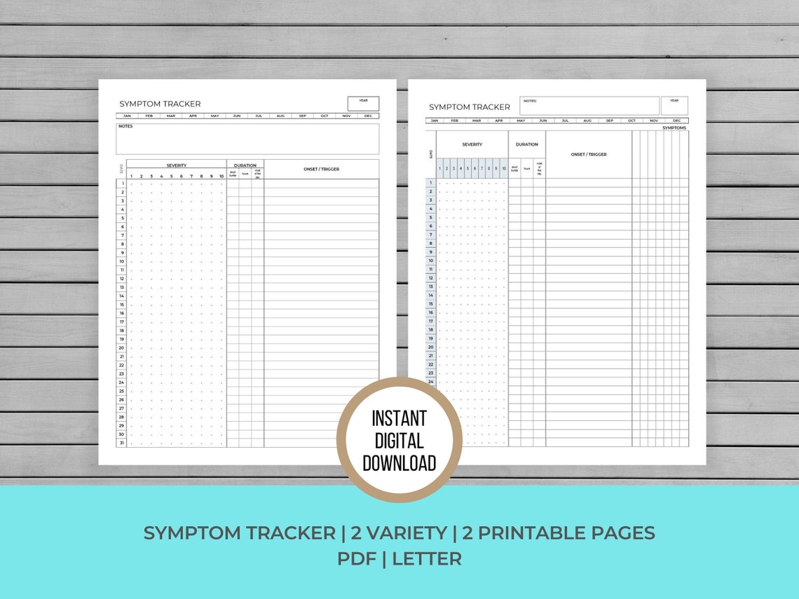 Symptom Tracker Printable Therapy Planner Mental Health | Etsy