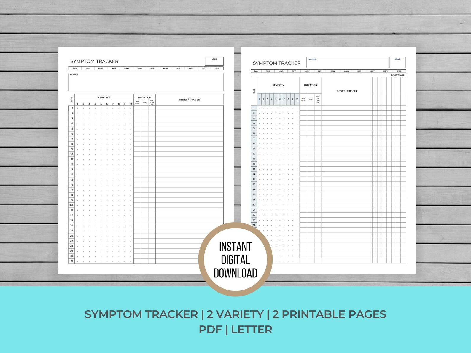 Symptom Tracker Printable Therapy Planner Mental Health | Etsy