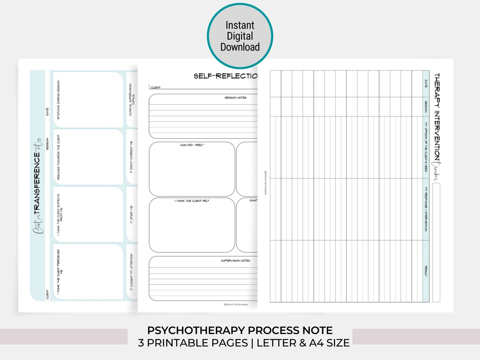Psychotherapy Process Note Printable Therapist Worksheets - Etsy