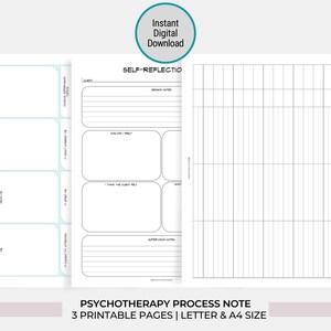 Psychotherapy Process Note Printable, Therapist Worksheets, Resources ...
