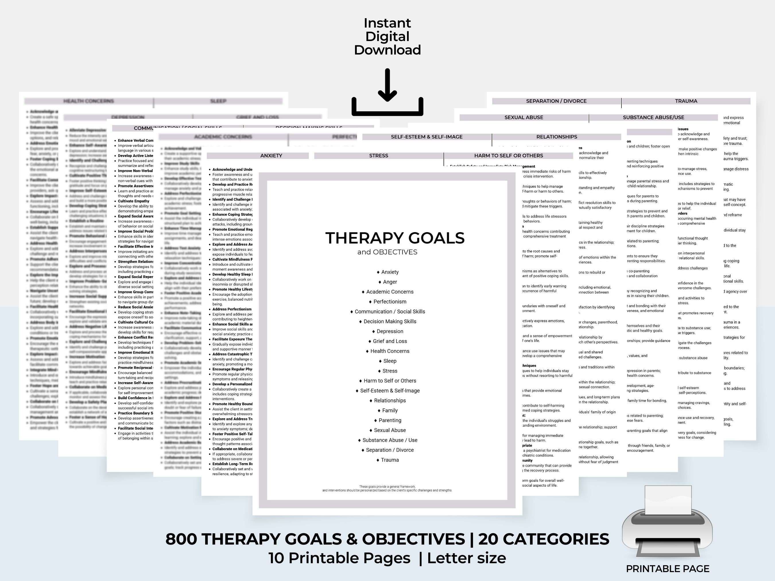 Metas y objetivos de la terapia, Intervenciones de terapia ...