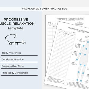 Progressive Muscle Relaxation Template, Anxiety Management, PMR ...