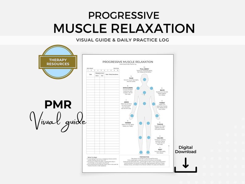 Progressive Muscle Relaxation Template, Anxiety Management, PMR ...