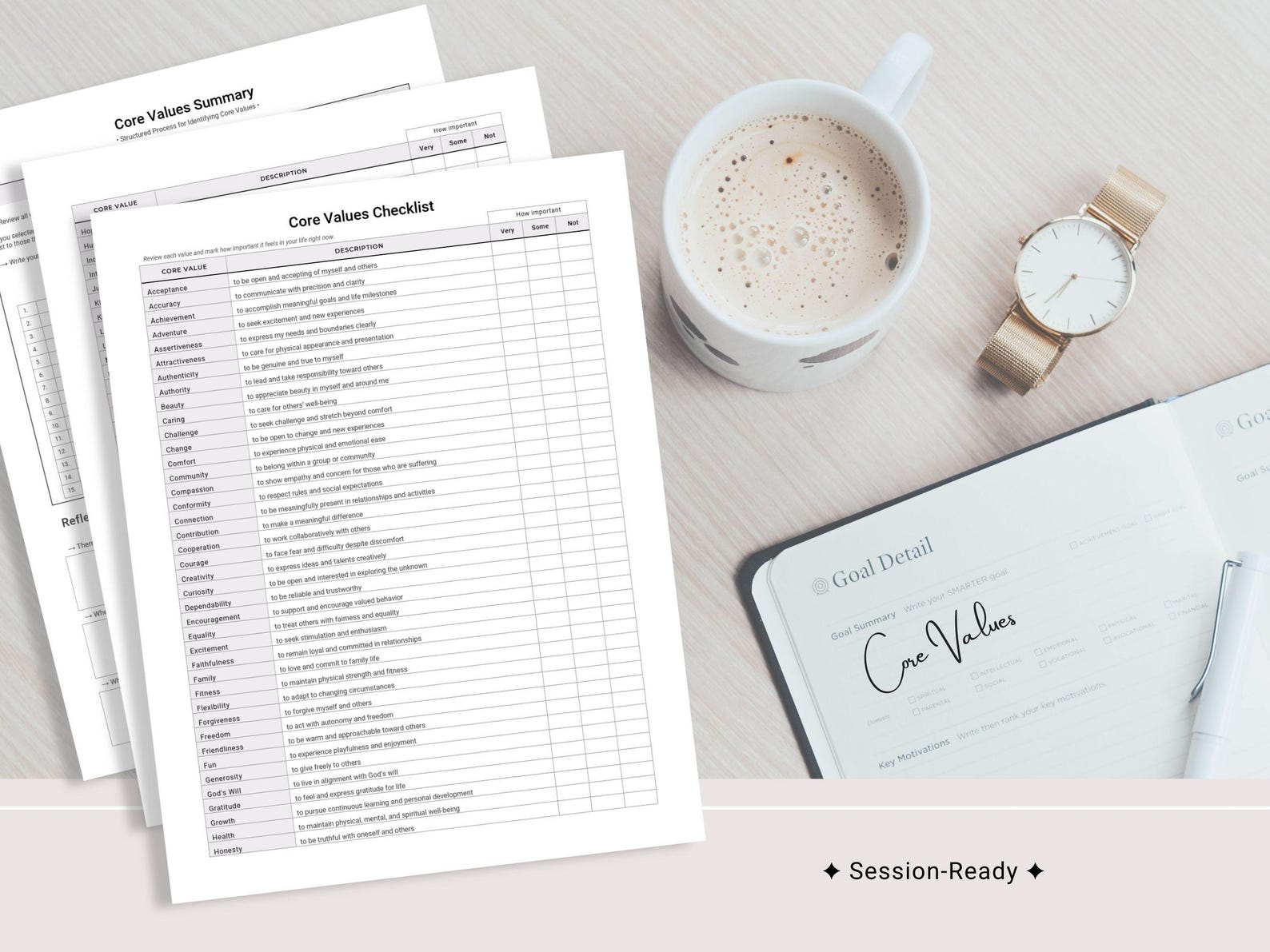 Core Values Worksheets, Values Clarification Checklist & Cards - Etsy