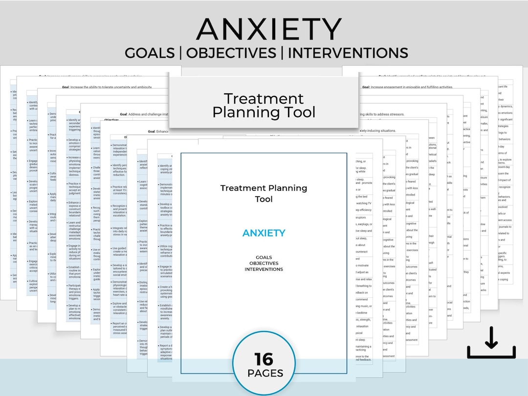Anxiety Goals, Objectives and Interventions, Treatment Planning ...