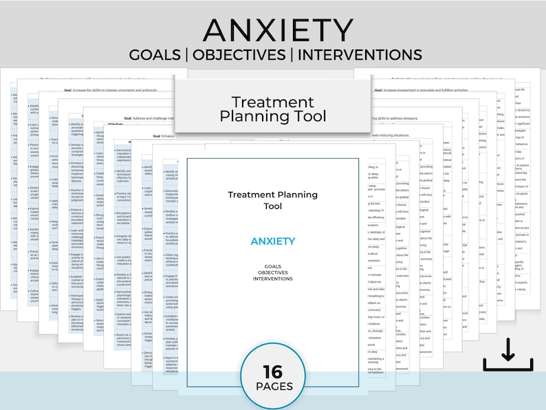 Anxiety Goals, Objectives and Interventions, Treatment Planning ...