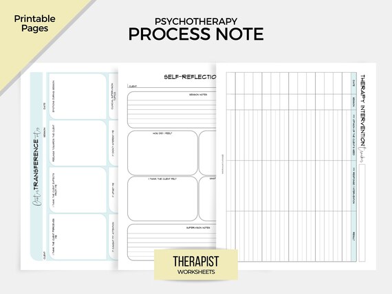 Psychotherapy Process Note Printable Therapist Worksheets - Etsy