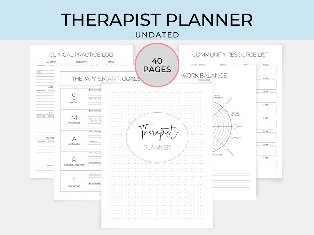 Therapist Planner, Psychotherapist Notes, Printable Planner, Therapist ...