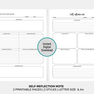 Self-reflection Note, Therapist Paperwork, Psychotherapy Notes ...