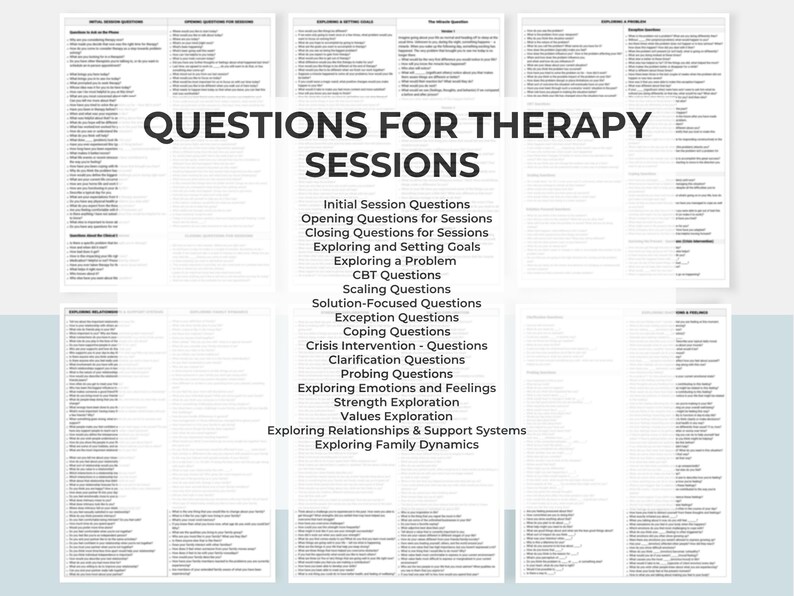 Therapy Session Questions, Counseling Questions, Therapy Interventions ...