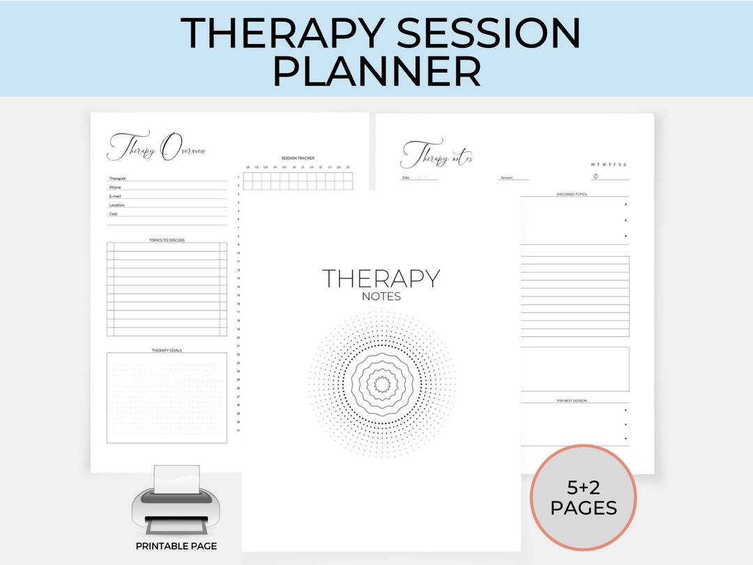 Therapy Session Planner Printable, Post Therapy Notes, Therapy Journal ...