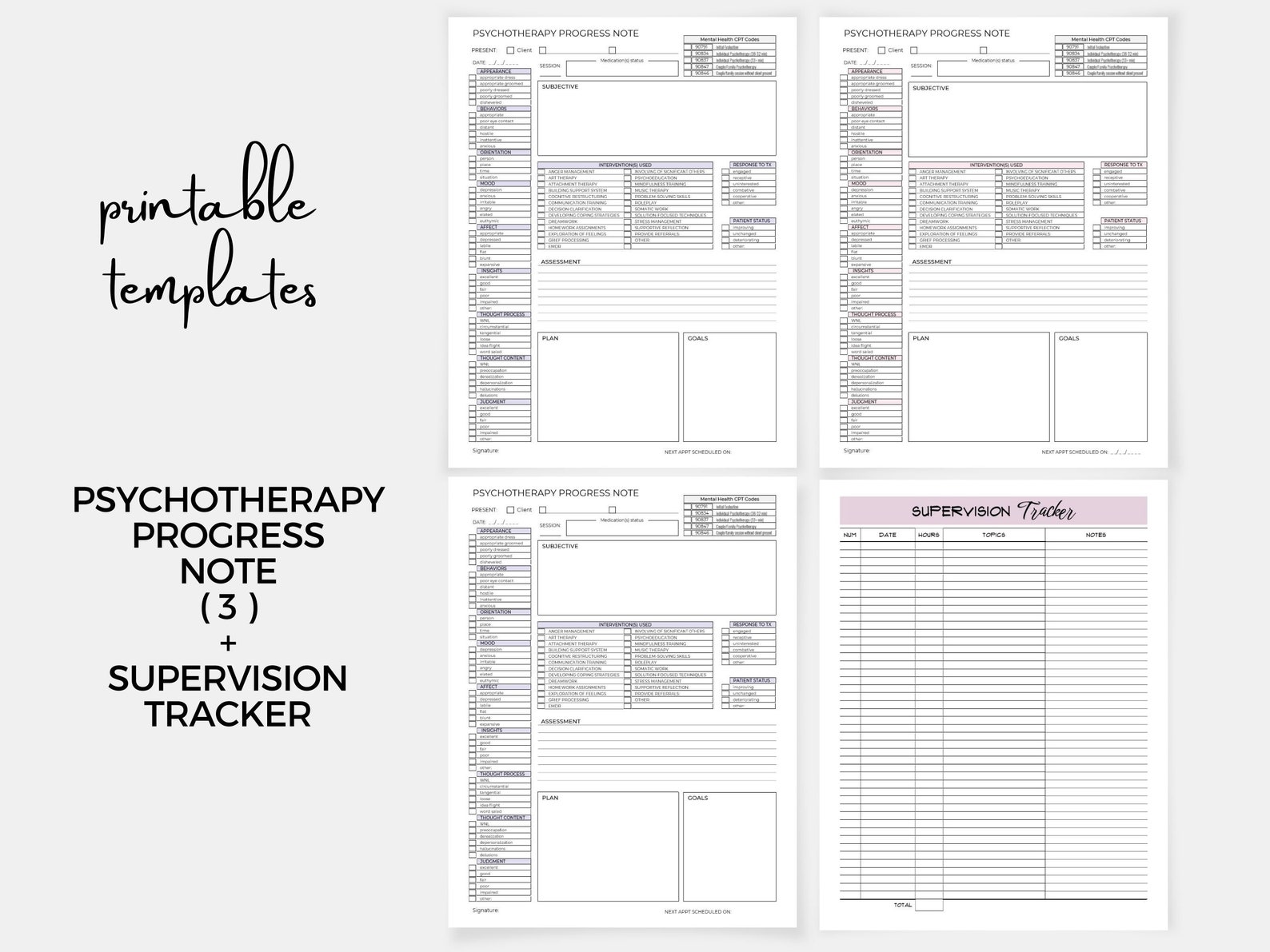 Soap Note Psychotherapy Progress Note Template Private - Etsy