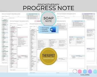 Soap Note, Psychotherapy Progress Note Template, Private Practice Forms ...