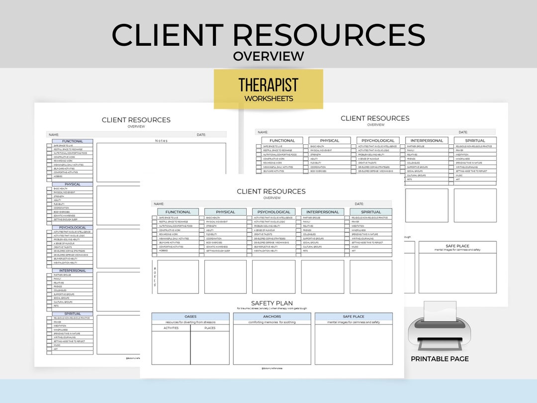 Client Resources Overview Printable, Strength-based Approach, Therapy ...