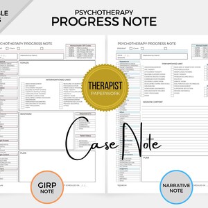 Psychotherapy Progress Note Template Case Note Printable - Etsy