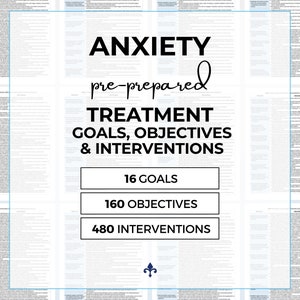 Anxiety Goals, Objectives and Interventions, Treatment Planning ...