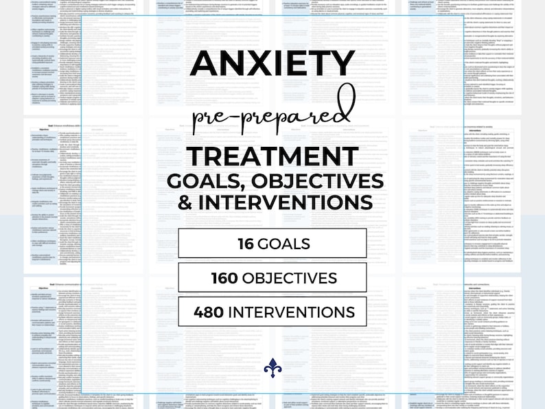 Anxiety Goals, Objectives and Interventions, Treatment Planning ...