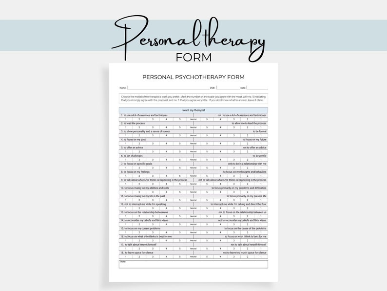 Psychotherapy Documentation Bundle, Client Intake Form, Interventions ...