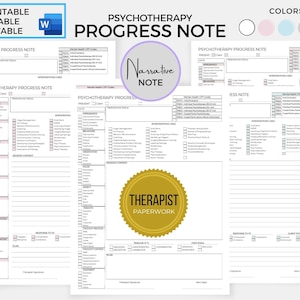 Psychotherapy Progress Note Template Narrative Note Therapy - Etsy