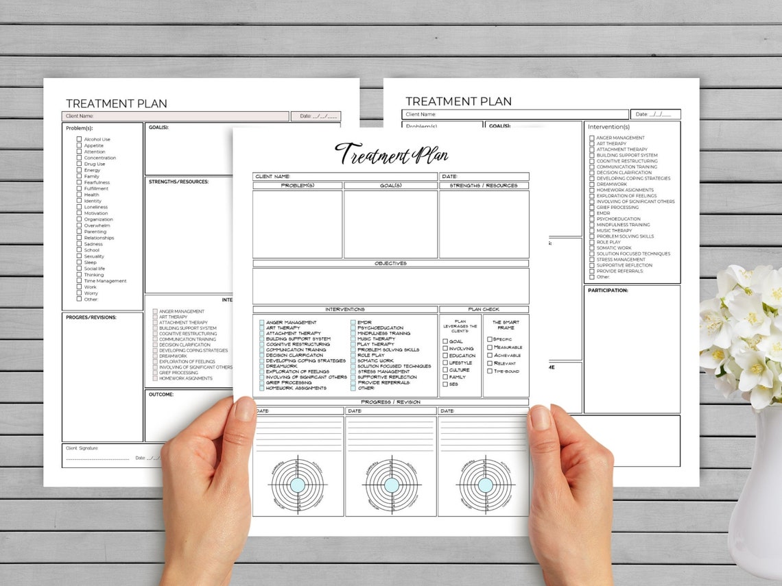 Therapy Treatment Plan Psychotherapy Private Practice Forms - Etsy