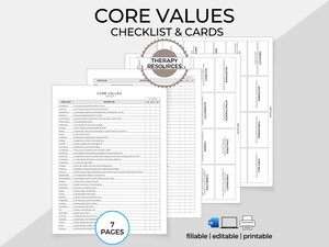 Values Coloring Worksheet, Therapy Tool, Self-help Resource, Printable ...